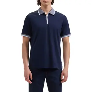 Bugatchi Quarter Zip Polo - Navy