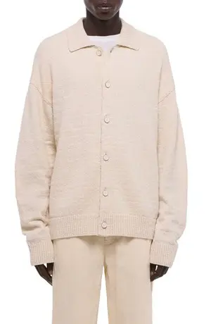 Helmut Lang Wool & Cotton Blend Slub Cardigan