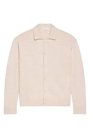 Helmut Lang Wool & Cotton Blend Slub Cardigan