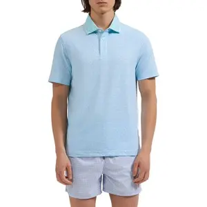 Bugatchi Performance Floral Polo - Aqua