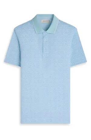 Bugatchi Performance Floral Polo - Aqua