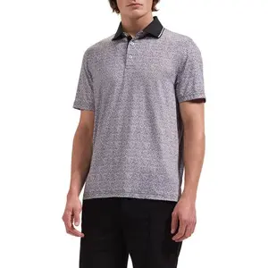 Bugatchi Performance Floral Polo - Black