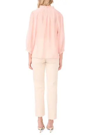 Vince Camuto Split Neck Balloon Sleeve Peasant Top