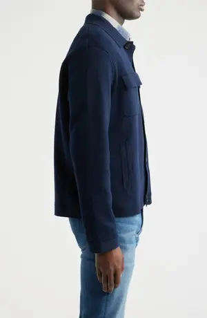 BOSS Cotton Shirt Jacket - Dark Blue