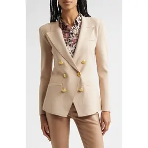 L'Agence Amelia Knit Blazer - Light Cappuccino/gold