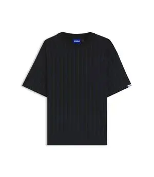 Hugo Cotton-jersey T-shirt With Happy And Stripe