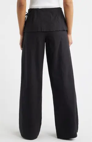 BDG URBAN OUTFITTERS Skirted Cotton & Linen Blend Flare Leg Pants