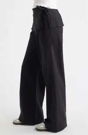 BDG URBAN OUTFITTERS Skirted Cotton & Linen Blend Flare Leg Pants