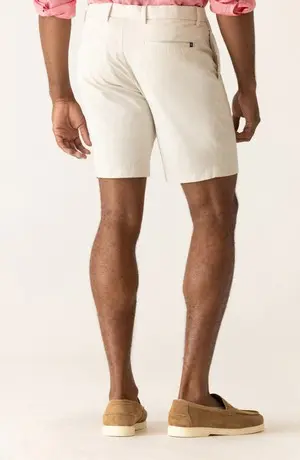 DEKE Bermuda Flat Front Stretch Twill Shorts - Silver
