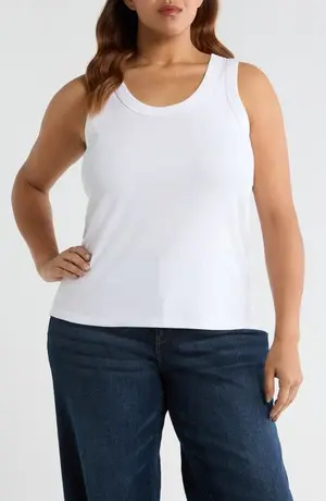 CASLON Scoop Neck Rib Cotton Tank