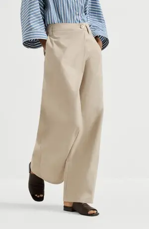 Brunello Cucinelli Loose Wrapped Trousers - Sand