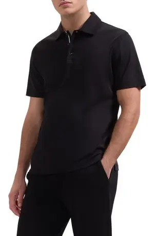 Bugatchi Three Button Performance Polo - Black