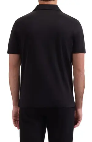Bugatchi Three Button Performance Polo - Black