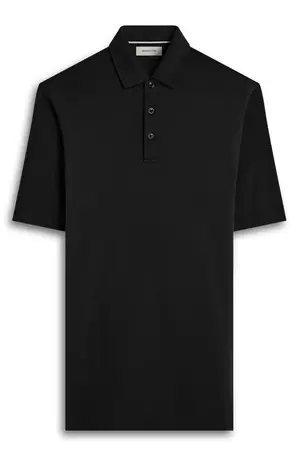 Bugatchi Three Button Performance Polo - Black