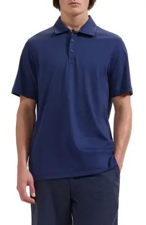 Bugatchi Three Button Performance Polo - Midnight