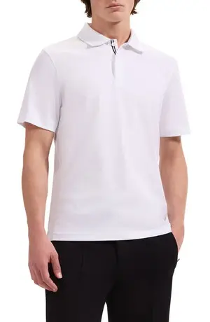 Bugatchi Three Button Performance Polo - White
