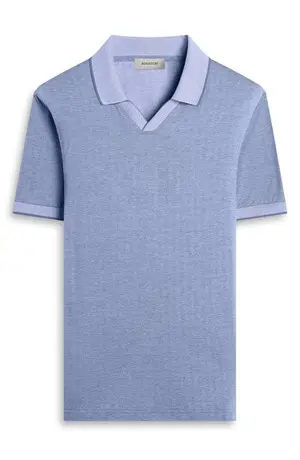 Bugatchi Tipped Johnny Collar Polo - Cobalt