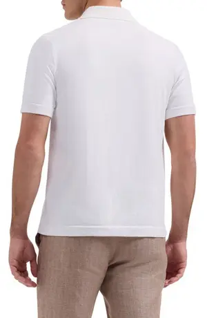 Bugatchi Short Sleeve Cotton Cardigan - Chalk