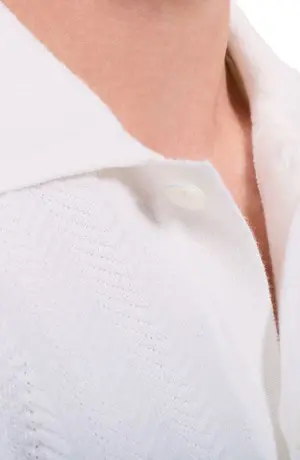 Bugatchi Short Sleeve Cotton Cardigan - Chalk