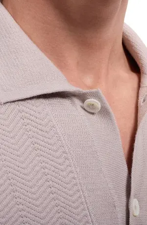 Bugatchi Short Sleeve Cotton Cardigan - Limestone