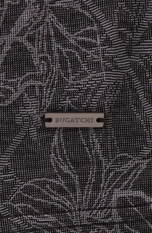Bugatchi Three Button Floral Print Button-up Shirt - Black