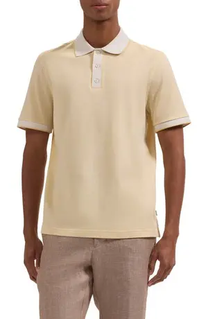 Bugatchi Three Button Cotton Polo - Ivory
