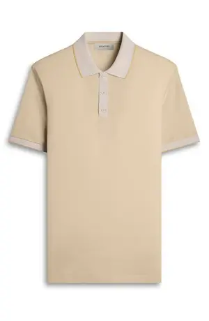 Bugatchi Three Button Cotton Polo - Ivory