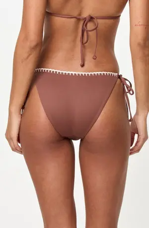 L*Space Samba Full Coverage Tie Side Bikini Bottoms - Cafe