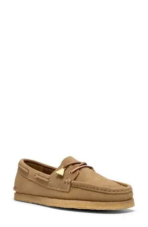 Clarks Godney Boat Moc Toe Loafer - Maple Suede