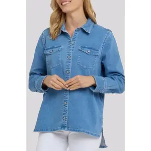 NYDJ Oversized Denim Button-up Shirt