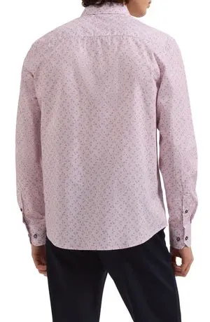 Bugatchi Julian Shaped Fit Floral Cotton Button-up Shirt - Primerose