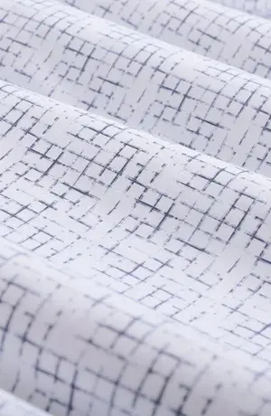 Bugatchi Axel Shaped Fit Crosshatch Print Cotton Button-up Shirt - Navy