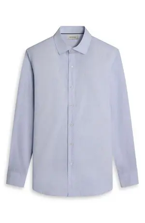 Bugatchi Axel Shaped Fit Filigree Print Cotton Button-up Shirt - Ice