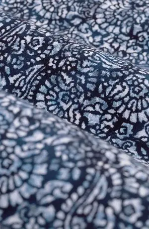 Bugatchi Julian Shaped Fit Abstract Paisley Print Cotton Button-up Shirt - Navy