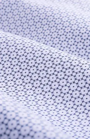 Bugatchi Axel Shaped Fit Geo Floral Cotton Button-up Shirt - Navy