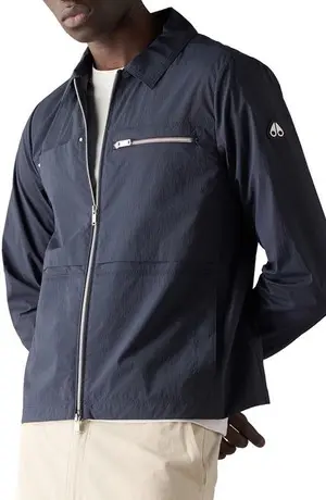 Moose Knuckles Topflight Water Repellent Shirt Jacket - Navy