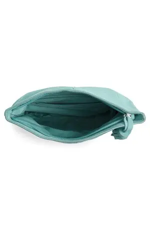 Leith Suede Fold-over Clutch