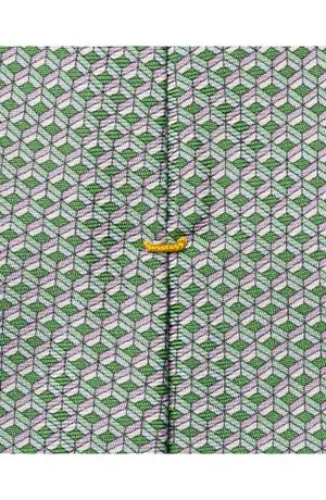 Eton Geometric Print Silk Twill Tie - Medium Green
