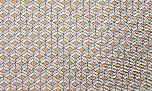 Eton Geometric Print Silk Twill Tie - Light Beige