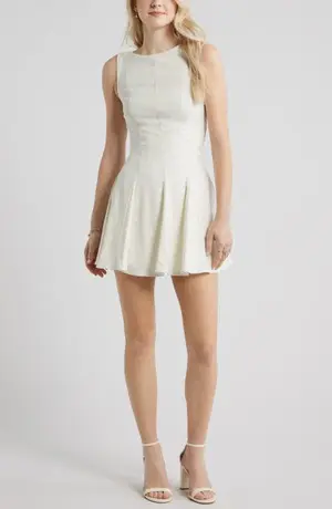 Bp. Bateau Neck Fit & Flare Minidress - Ivory