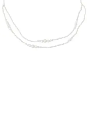 ALLSAINTS Faux Pearl Layered Necklace - Gold/pearl