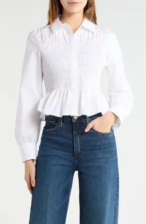 Rails Bradshaw Smock Bodice Button-up Shirt