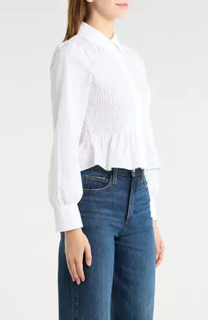 Rails Bradshaw Smock Bodice Button-up Shirt