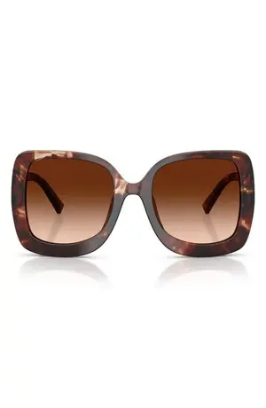Dolce & Gabbana 55mm Gradient Square Sunglasses - Dark Red Havana/brown