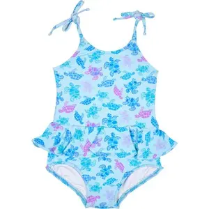 FLORENCE EISEMAN Turtle Print Skirted Swimsuit - Multi