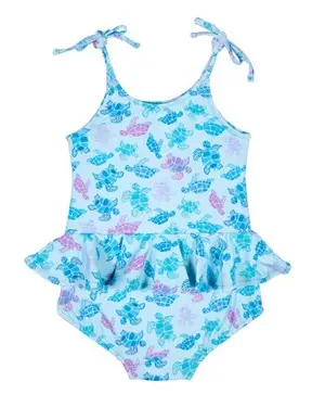 FLORENCE EISEMAN Turtle Print Skirted Swimsuit