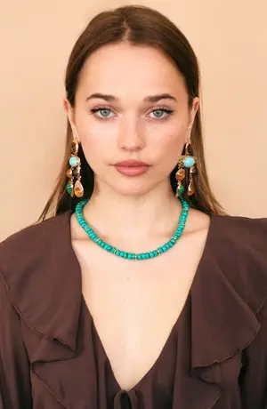 PETIT MOMENTS Elfie Stone Necklace - Turquoise
