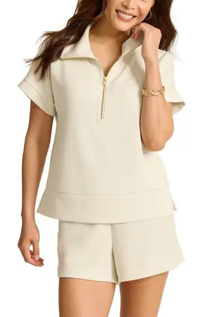 Tommy Bahama Fleece Half-zip Pullover - Bleached Sand