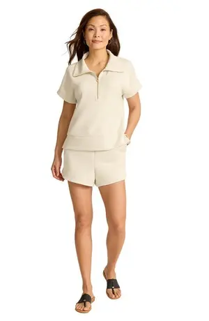 Tommy Bahama Fleece Half-zip Pullover - Bleached Sand