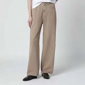 DUNST Relaxed Wide Leg Jeans - Beige